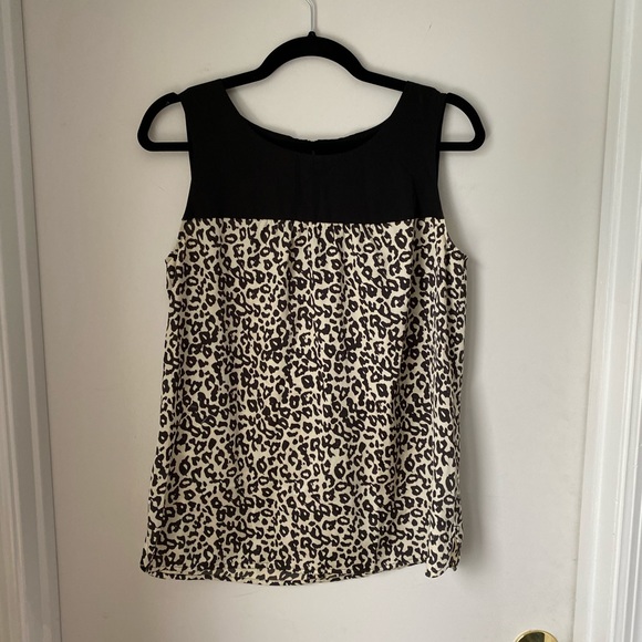 LOFT | Tops | Loft S Black And White Leopard Print Shell | Poshmark